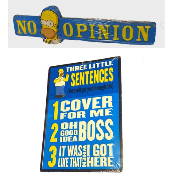 Open Road Brands | Wall Decor | 2 Homer Simpsons Embossed Metal Signs ...